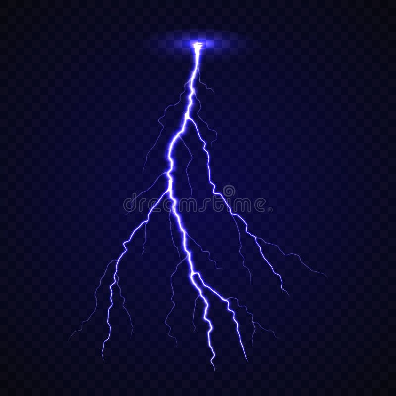 Realistic Lightning Thunder Bold Strike Stock Illustration ...
