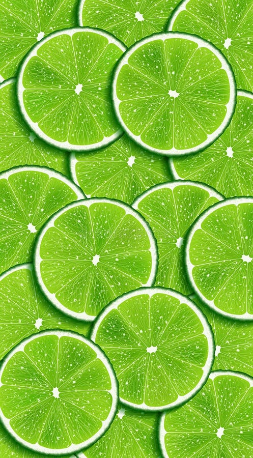 Realistic Lime Slices Lie on the Table. Vector Illustration Stock ...
