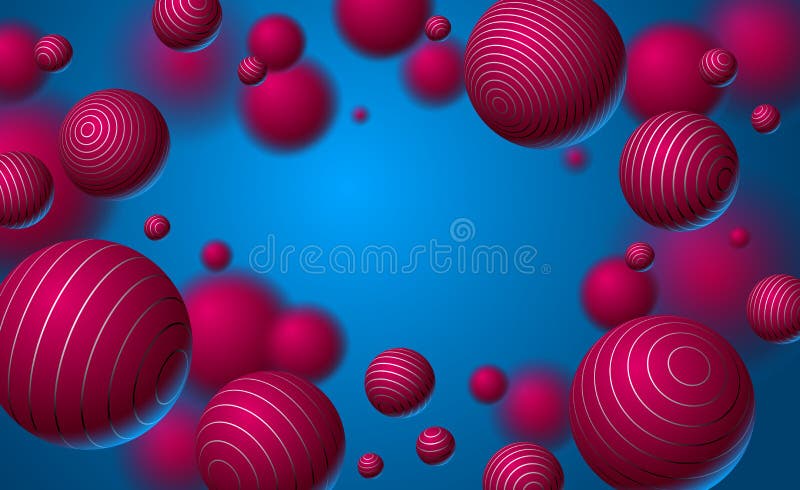 Realistic Lined Spheres Vector Illustration with Blank Copy Space ...