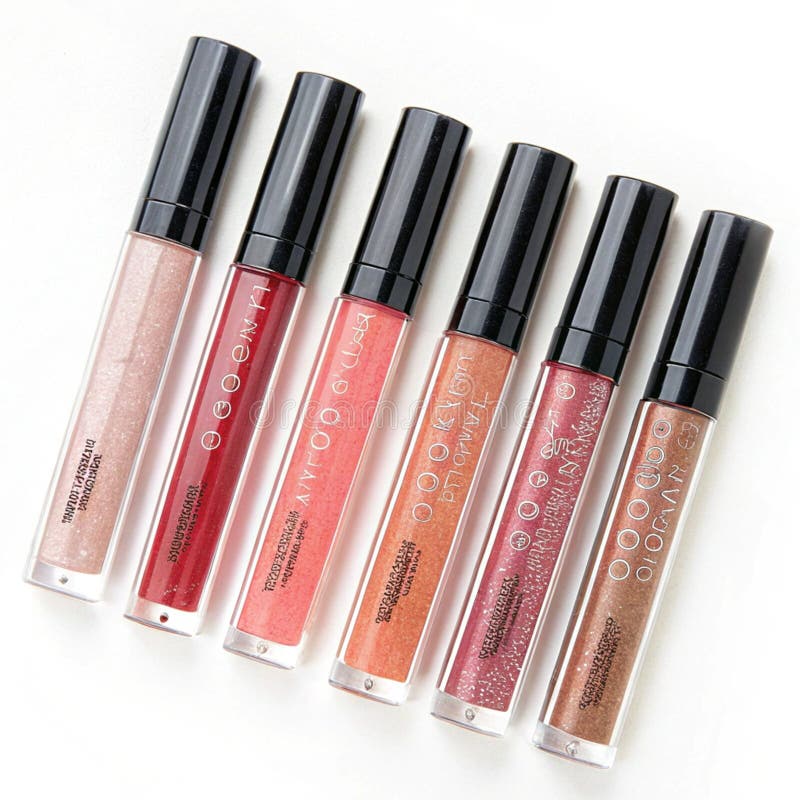 Realistic Lip Glosses Collection Isolated on Transparent Background ...