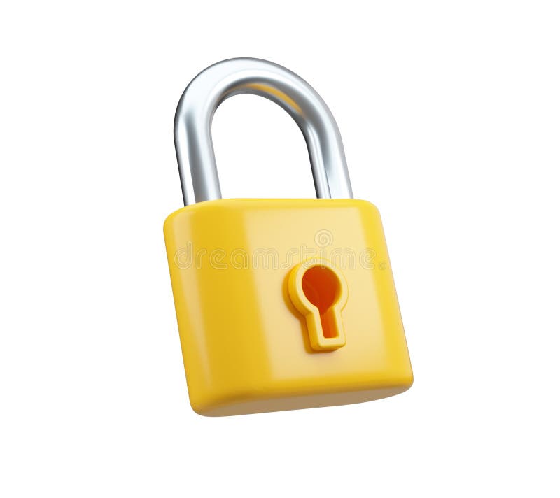 Realistic Lock Isolated on White. 3d Render. Stock Illustration ...