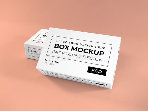 Realistic Long Box Packaging Mockup Template Stock Illustration ...