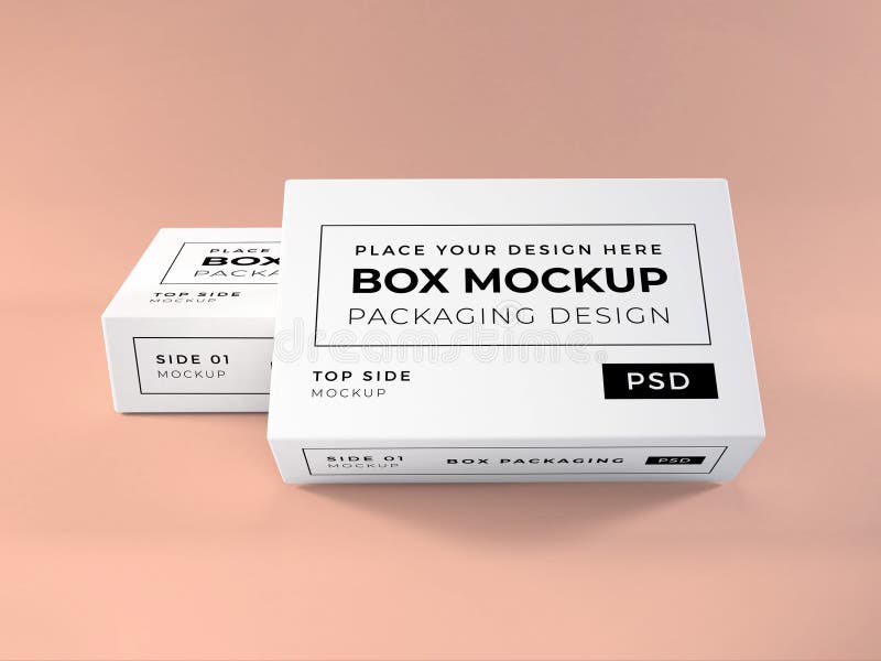 Realistic Long Box Packaging Mockup Template Stock Illustration ...