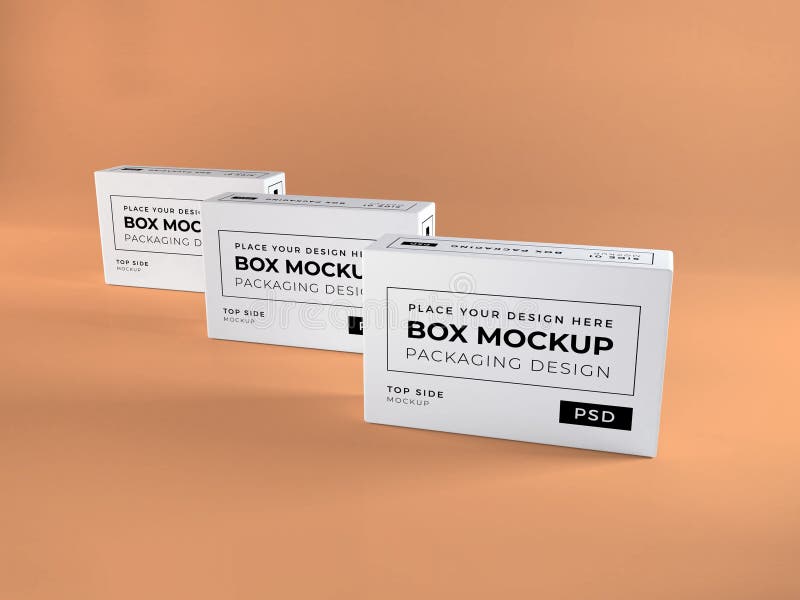 Realistic Long Box Packaging Mockup Template Stock Illustration ...