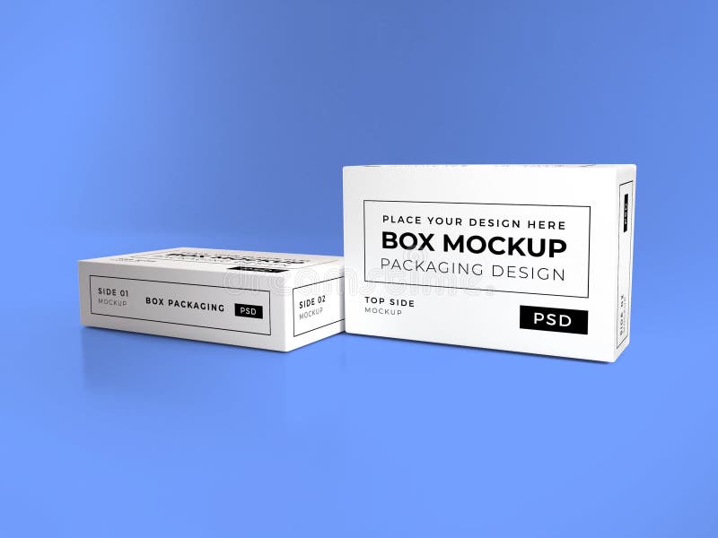 Realistic Long Box Packaging Mockup Template Stock Illustration ...