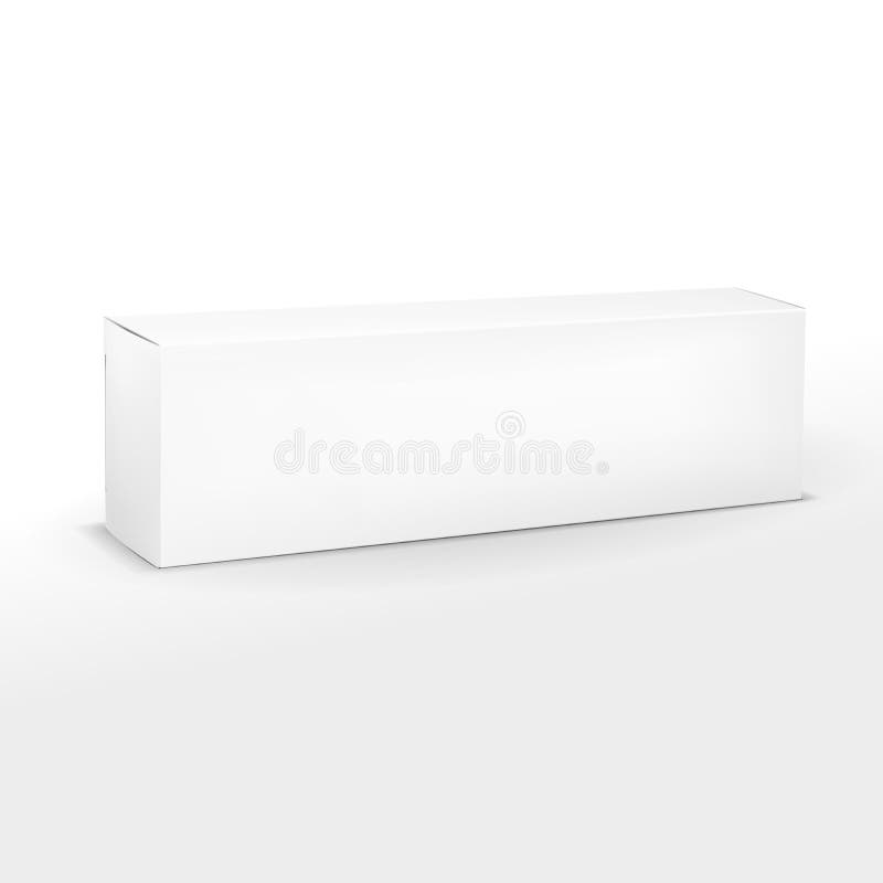Realistic Long White Paper or Cardboard Box Mockup for Toothpaste ...