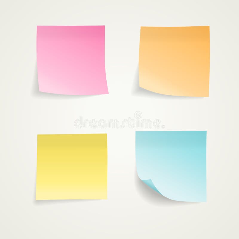 Realistic Looking Colorful Sticky Notes Stock Illustration ...