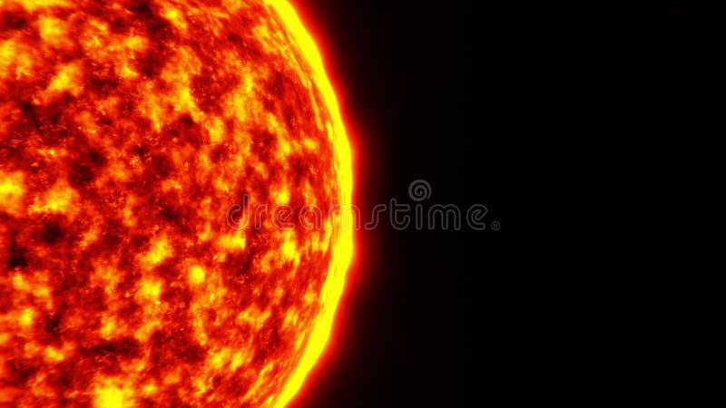 Realistic Looping Side View 3D Animation of the Sun Stock Video - Video ...