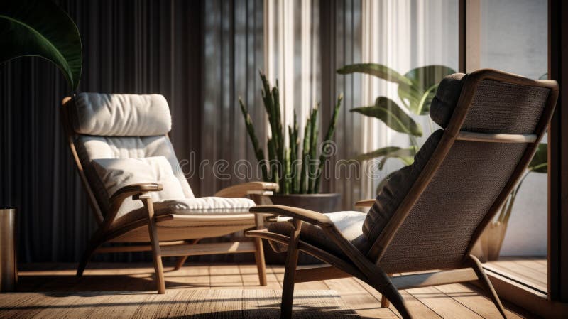 Realistic Lounge Chairs by Windows: Hyper-detailed Renderings in Unreal ...
