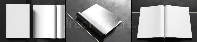 Realistic Magazine or Catalog Mock Up on Dark Background. Blank ...