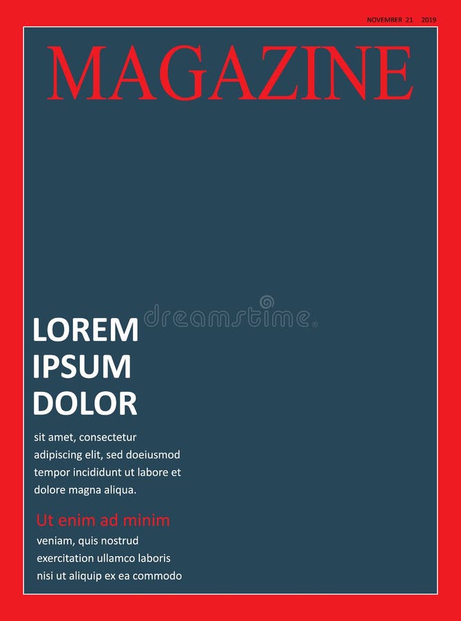 Realistic Magazine Front Page Template Stock Illustration ...