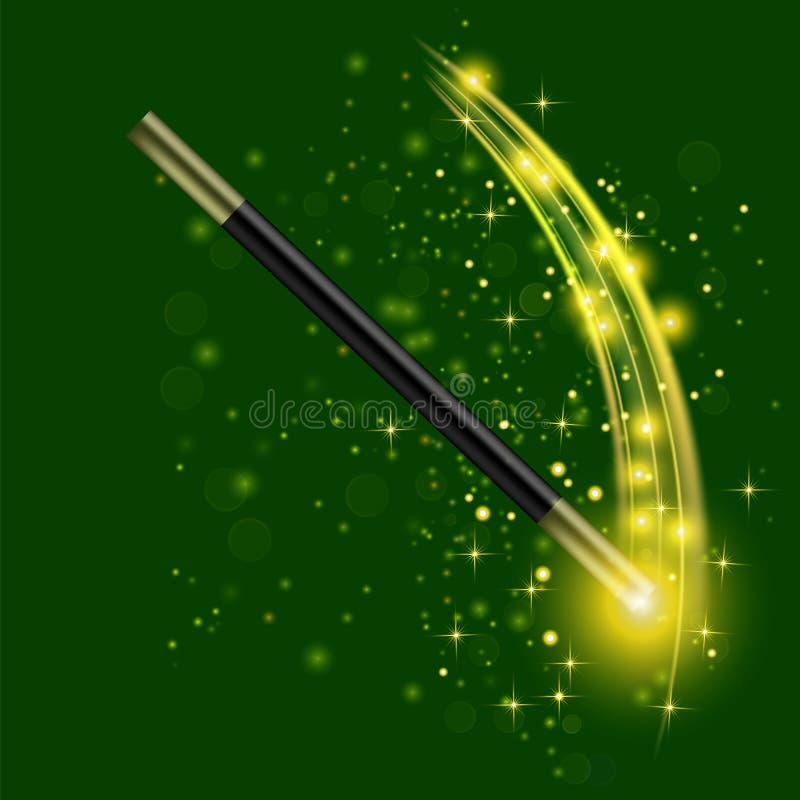Magic Wand Bottom Up Banner RGB Stock Vector - Illustration of drawing ...