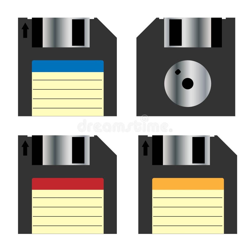 Realistic Magnetic Floppy Disc Set Stock Vector - Illustration of ...