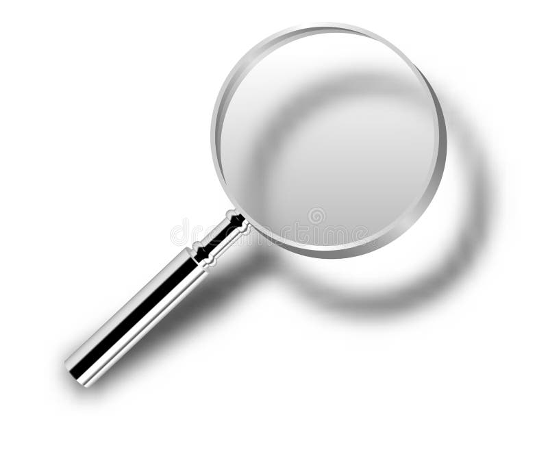 Realistic Magnifying Glass on Transparency Grid Stock Vector ...