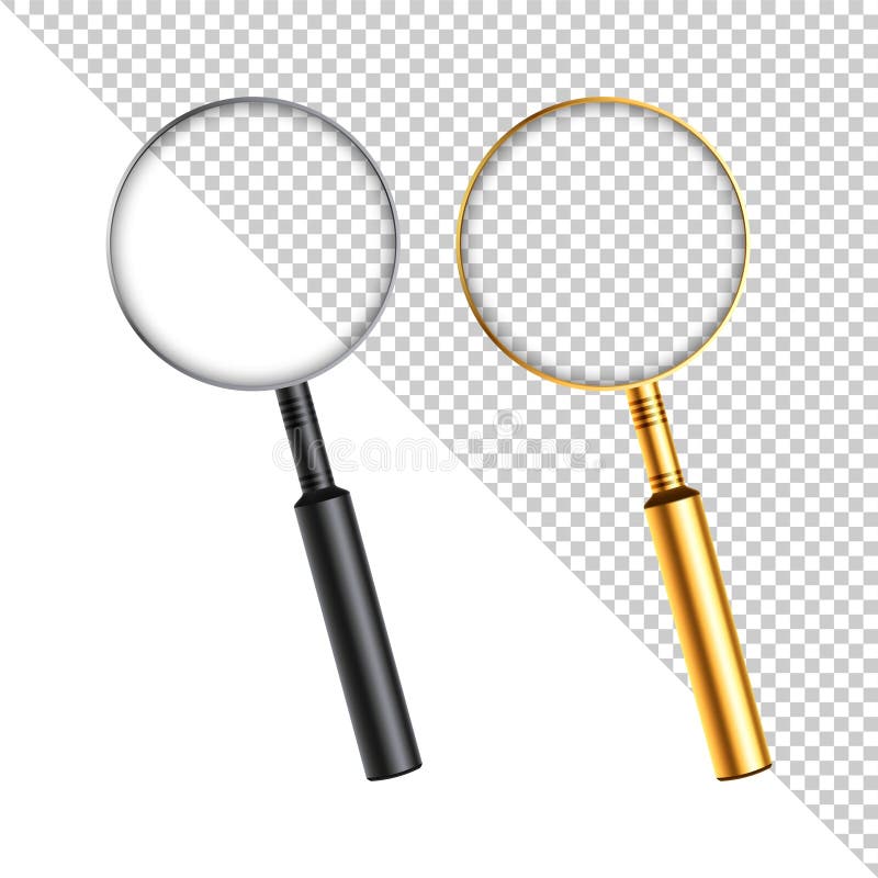 Realistic Magnifying Glass. Magnifying Tool with Shadow Stock Vector ...