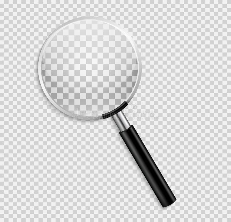 Realistic Magnifying Glass. Magnifying Tool with Shadow Stock Vector ...