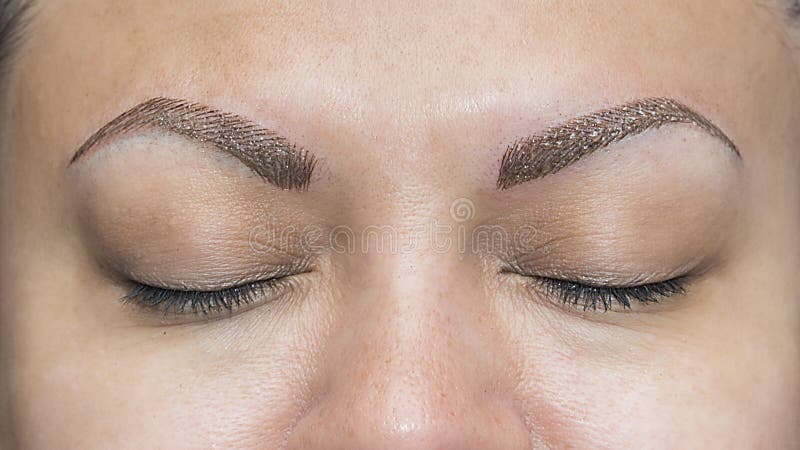 Realistic Makeup Eyebrow Tattoos Stock Image - Image of trendy, fashion ...
