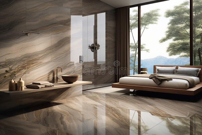 Realistic Malaysian Marble Tiles: Dark Beige with Naturalistic Textures ...