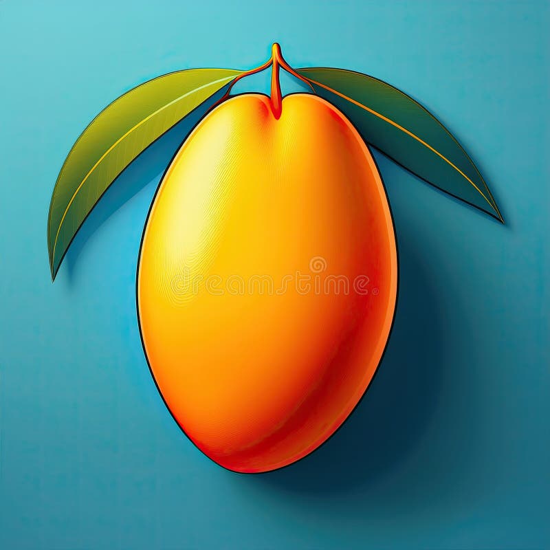 Realistic Mango Digital Artwork Stock Illustration - Illustration of ...