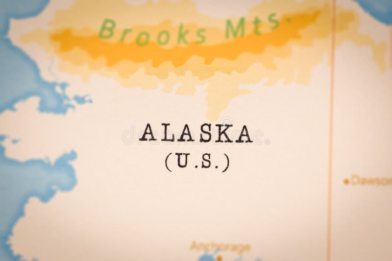 The Realistic Map of Alaska. Stock Image - Image of article, economy ...