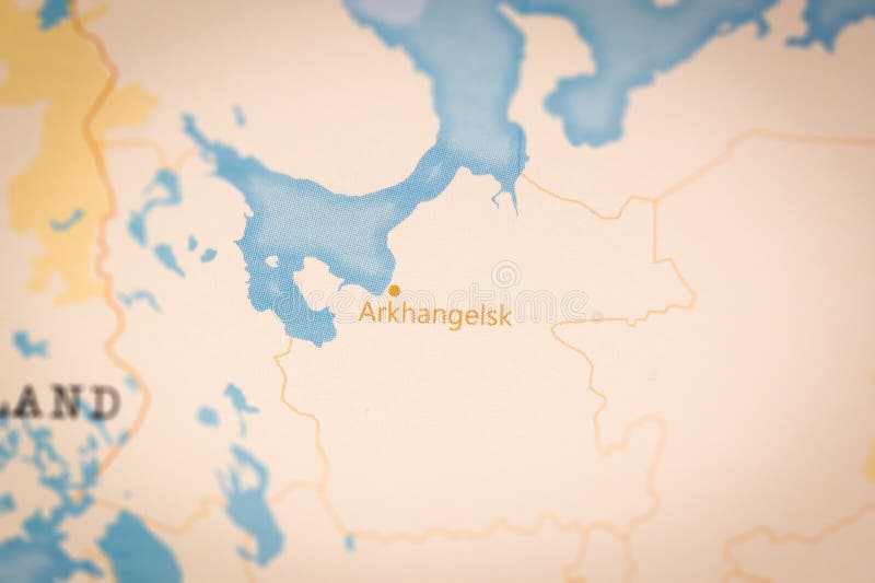 The Realistic Map of Arkhangelsk. Stock Image - Image of newspaper ...