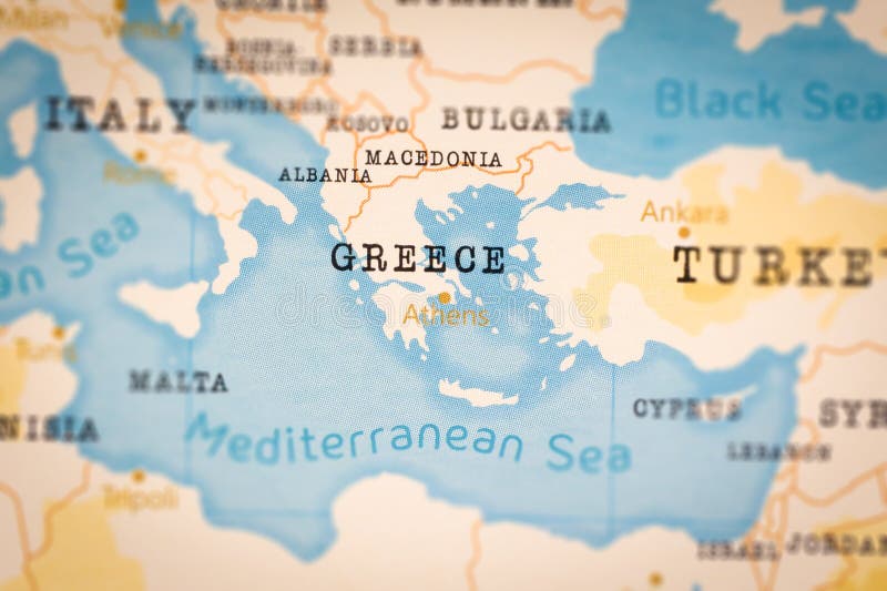 The Realistic Map of Athens. Stock Image - Image of history, country ...