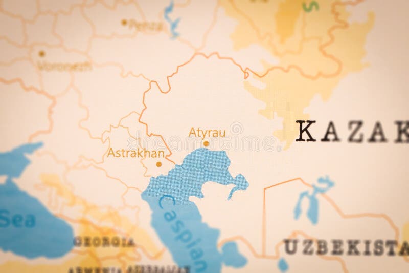 The Realistic Map of Atyrau. Stock Photo - Image of border, global ...