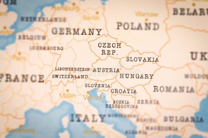 The Realistic Map of Austria. Stock Photo - Image of global, city ...