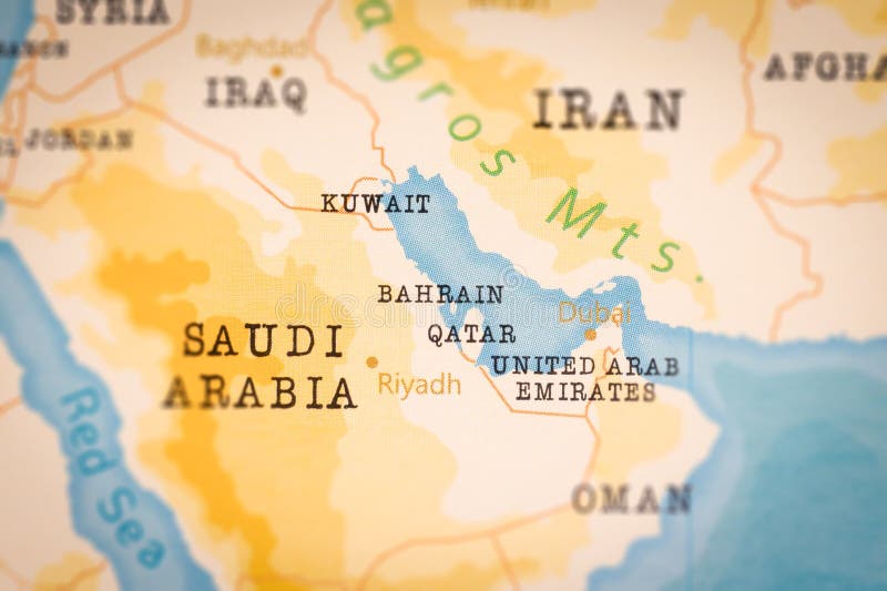 The Realistic Map of Bahrain. Stock Image - Image of holiday, world ...