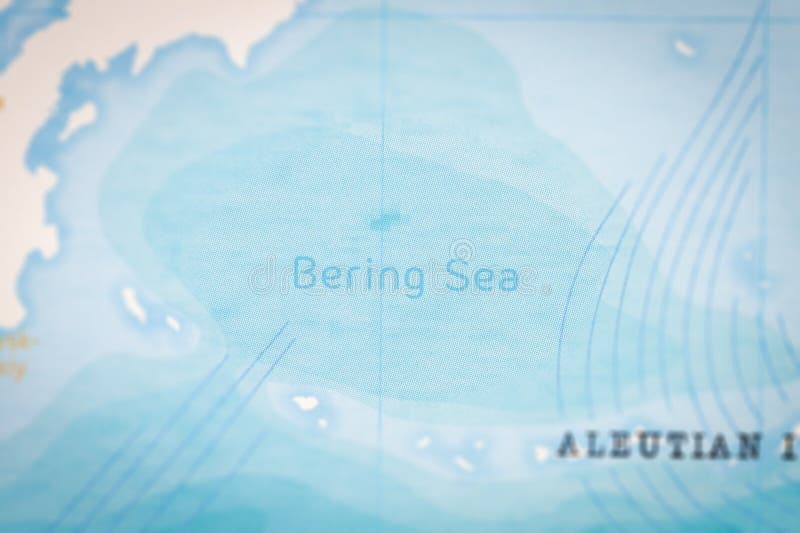 The Realistic Map of Bering Sea. Stock Photo - Image of paper ...