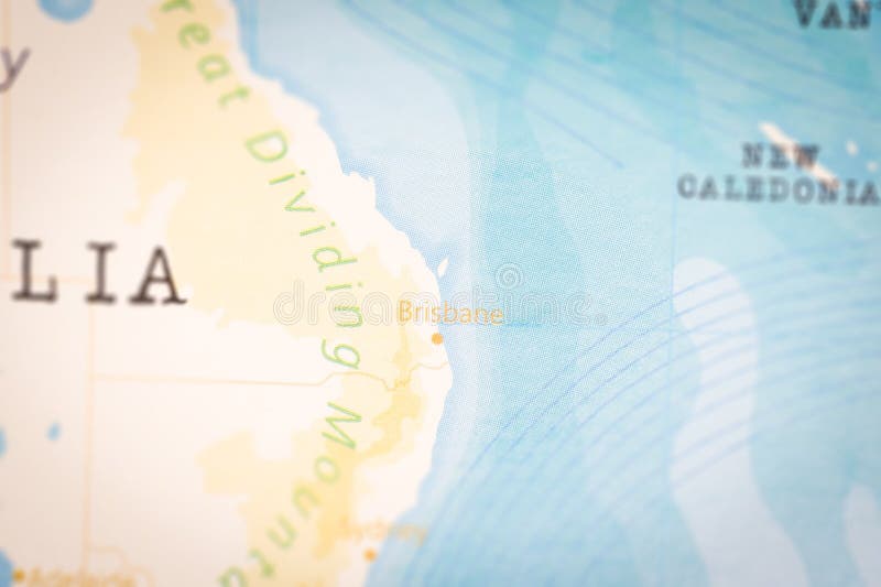 The Realistic Map of Brisbane. Stock Photo - Image of globe, national ...