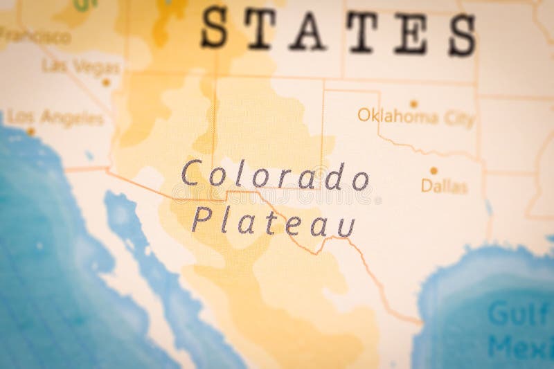 The Realistic Map of Colorado Plateau. Stock Image - Image of tourism ...