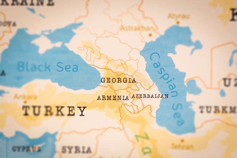 The Realistic Map of Georgia. Stock Image - Image of history, tour ...