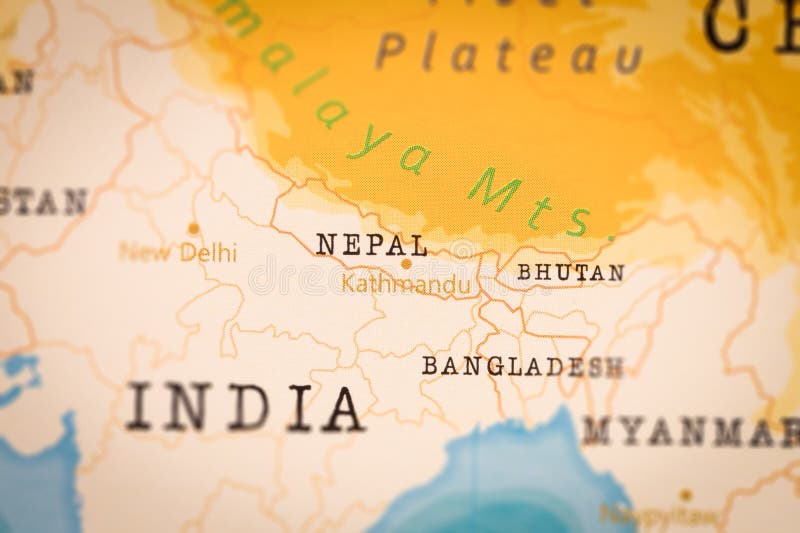 The Realistic Map of Kathmandu. Stock Image - Image of politics ...