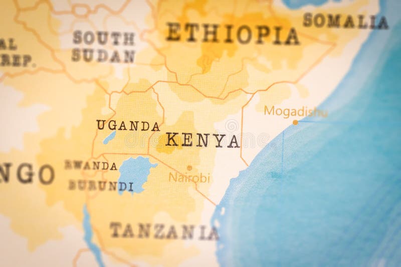 The Realistic Map of Kenya. Stock Illustration - Illustration of nation ...