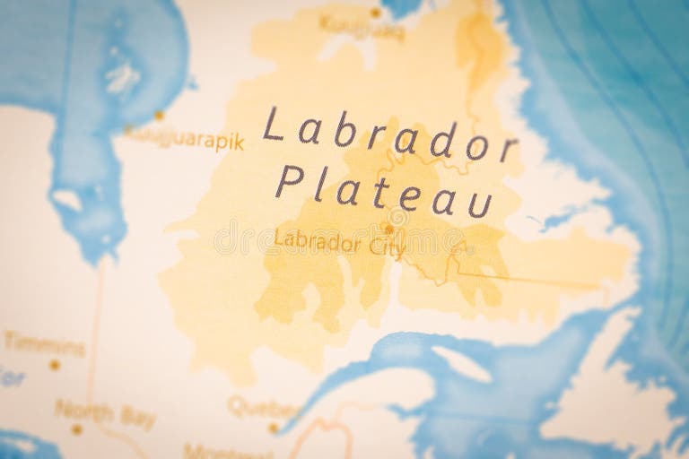 The Realistic Map of Labrador City. Stock Photo - Image of global ...
