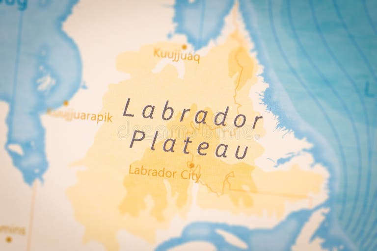 The Realistic Map of Labrador Peninsula. Stock Photo - Image of flag ...