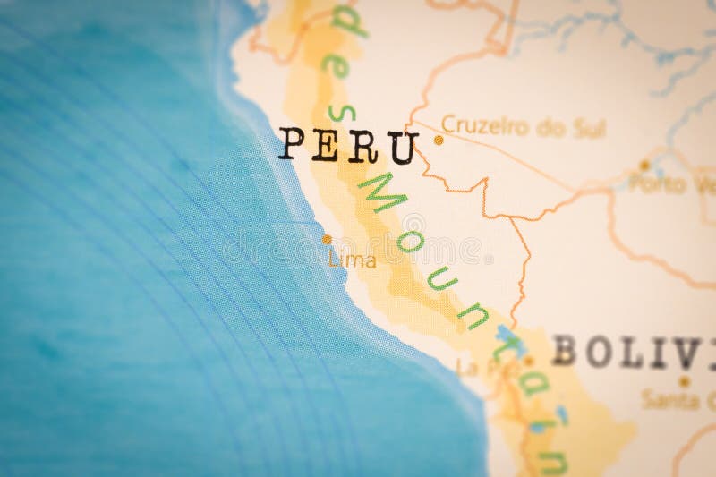 The Realistic Map of Lima. stock image. Image of tour - 280129523