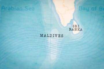 The Realistic Map of Maldives. Stock Photo - Image of city, global ...