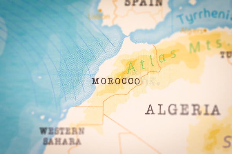 The Realistic Map of Morocco. Stock Image - Image of history, newspaper ...