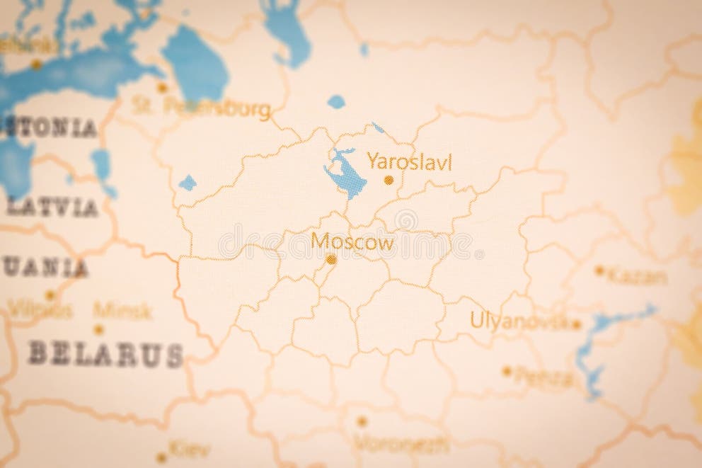 The Realistic Map of Moscow. Stock Image - Image of business ...
