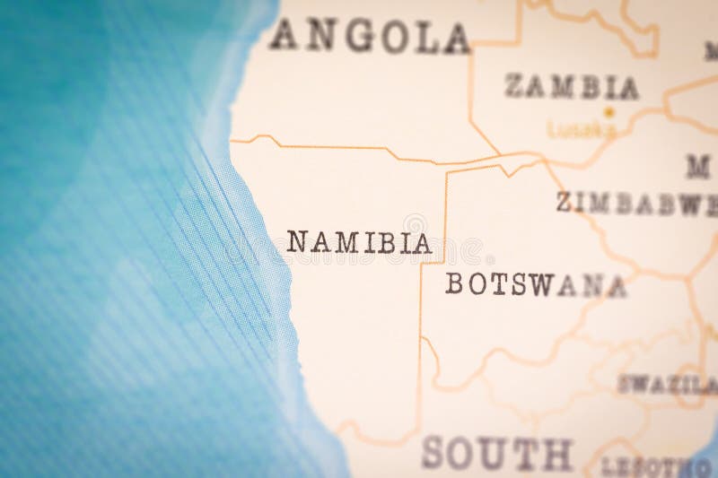The Realistic Map of Namibia. Stock Illustration - Illustration of ...