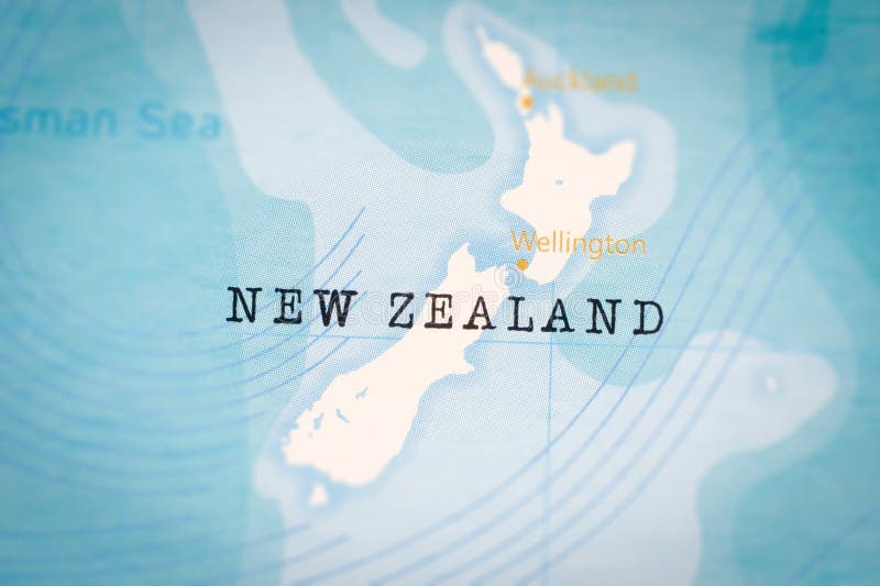 The Realistic Map of New Zealand. Stock Illustration - Illustration of ...