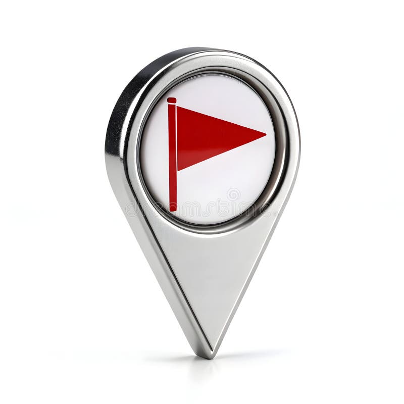 Realistic Map Pin Location Icon Isolated on White Background Stock ...