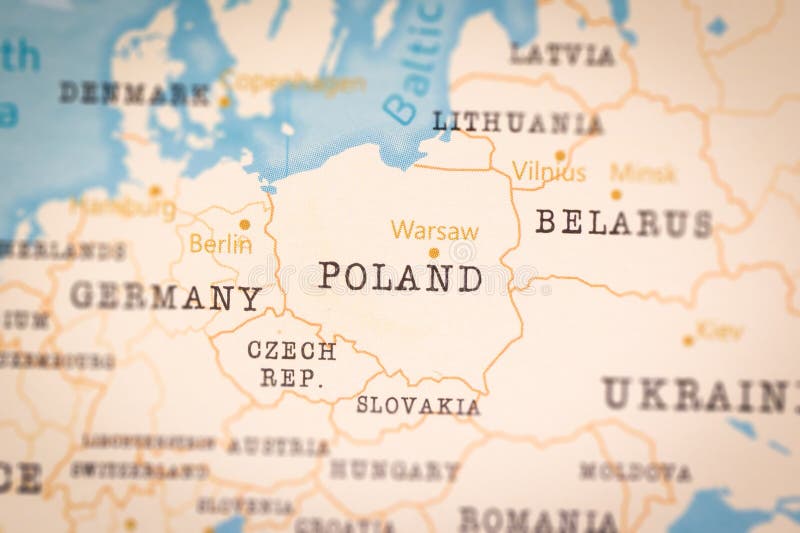 The Realistic Map of Poland. Stock Illustration - Illustration of city ...