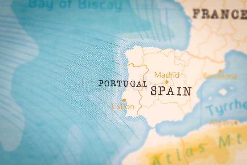 Portugal map with towns