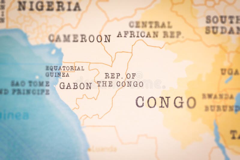 The Realistic Map of Republic of the Congo. Stock Illustration ...