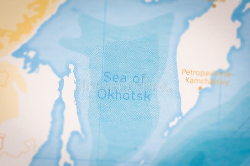 The Realistic Map of Sea of Okhotsk. Stock Image - Image of realistic ...