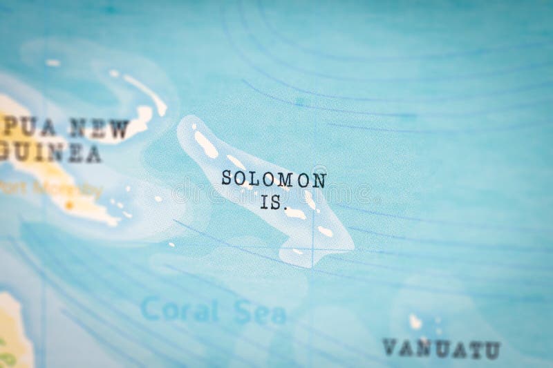 The Realistic Map of Solomon Islands. Stock Image - Image of article ...