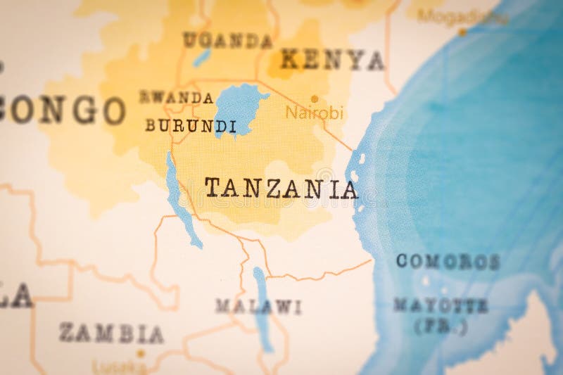 The Realistic Map of Tanzania. Stock Image - Image of economy, national ...